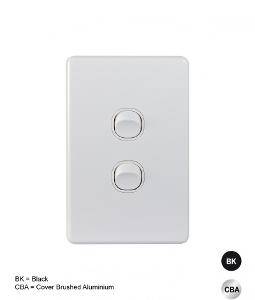 Switch vertical 2 gang 10ax/16a 250v GSMPUSWV2G - Perth Building Materials