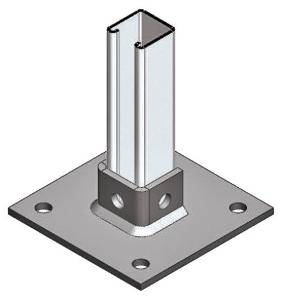 Base plate suit 41×41 strut 1 hole hdg EZYE2072H - Perth Building Materials