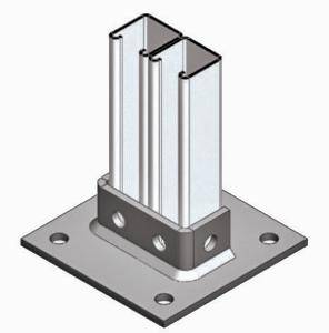 Base plt suit 41×41 dbl strut 1 hole hdg EZYE2073H - Perth Building ...