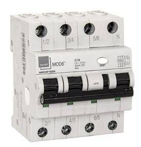 Rcbo 3pole 32a c curve 30ma type a NHPM6RCBF3230A - Perth Building ...